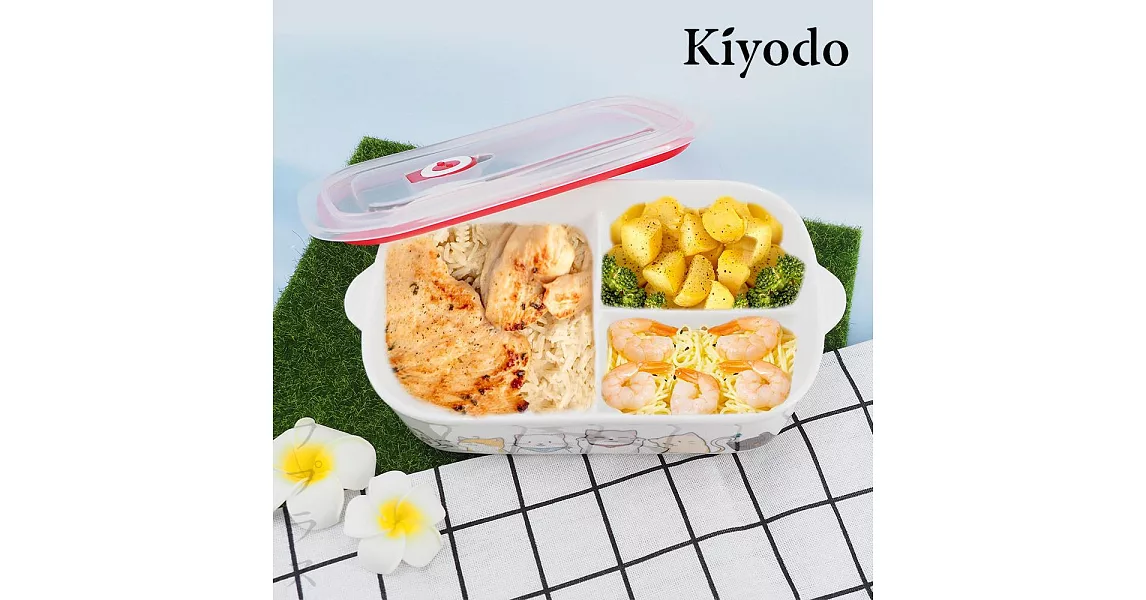 博客來-KIYODO陶瓷保鮮餐盒-3格-1入組