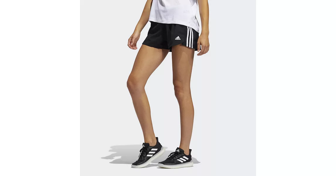 博客來-ADIDAS PACER 3S WVN 百搭 女運動短褲-黑-GH8146 XS 黑色