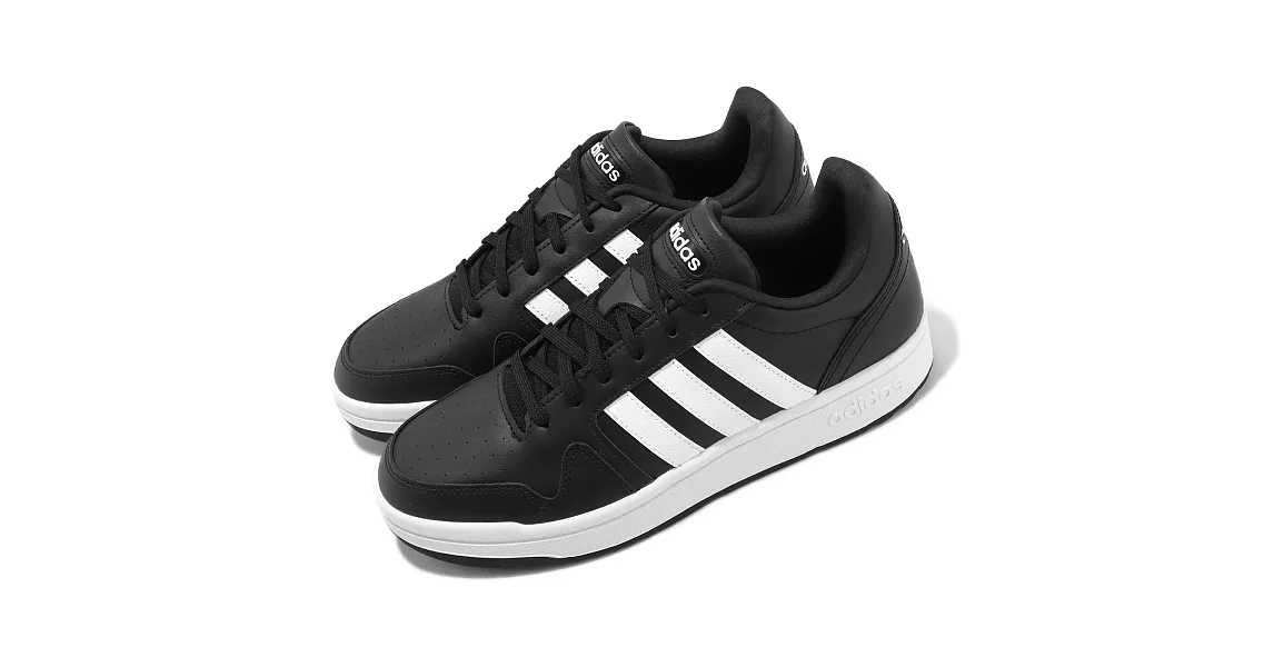 博客來-adidas 休閒鞋 Postmove 男鞋 黑 白 皮革 環保材質 愛迪達 H00460