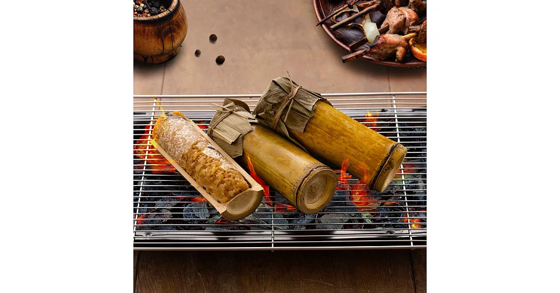 博客來-【呷七碗】古早味香竹筒飯露營燒烤組(200gx2入)x12包(共24支) 下單後三天內出貨