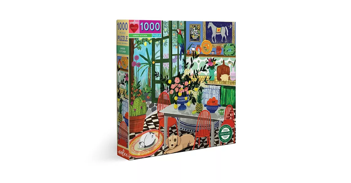 博客來-eeBoo 1000片拼圖 - 綠色廚房 ( Green Kitchen 1000 Piece Puzzle )