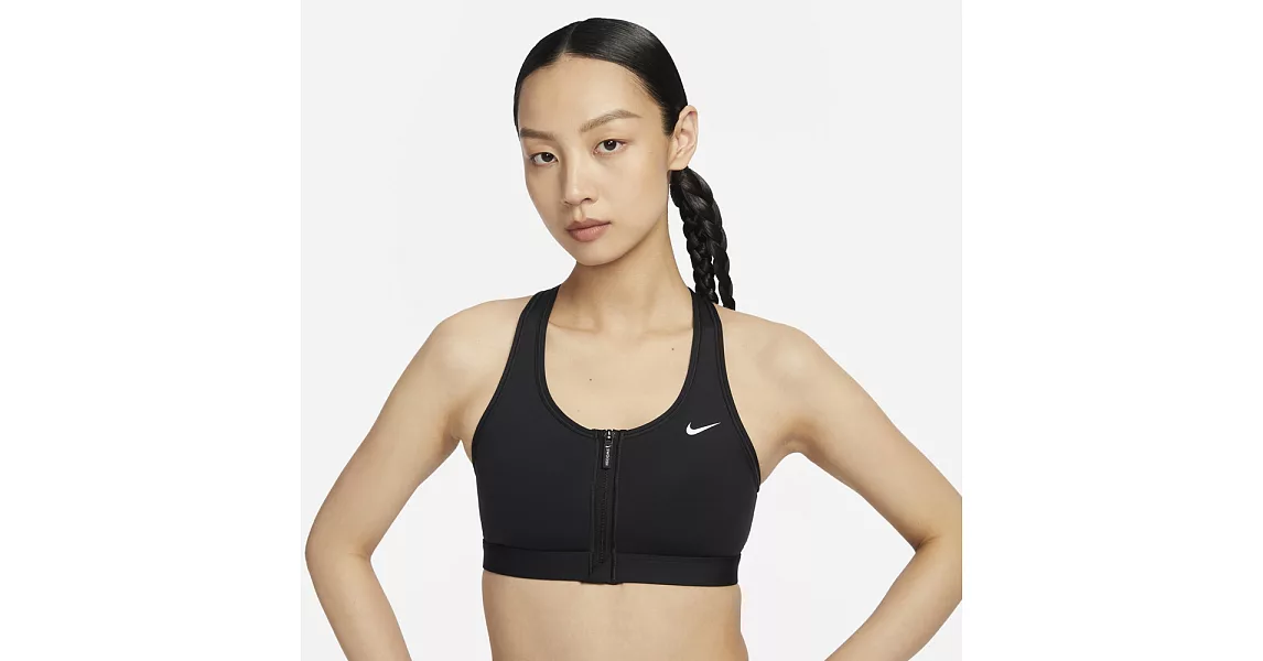 博客來-NIKE AS W NK DF SWOOSH PDED FZ BRA 女運動內衣-黑-FN2732010 M 黑色