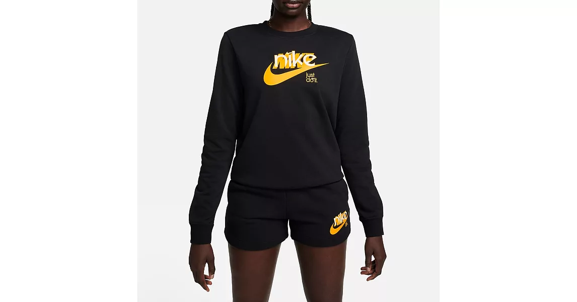 博客來-NIKE AS W NSW CLUB FLC FT GX CREW 女長袖上衣-黑-FN3629010 S 黑色