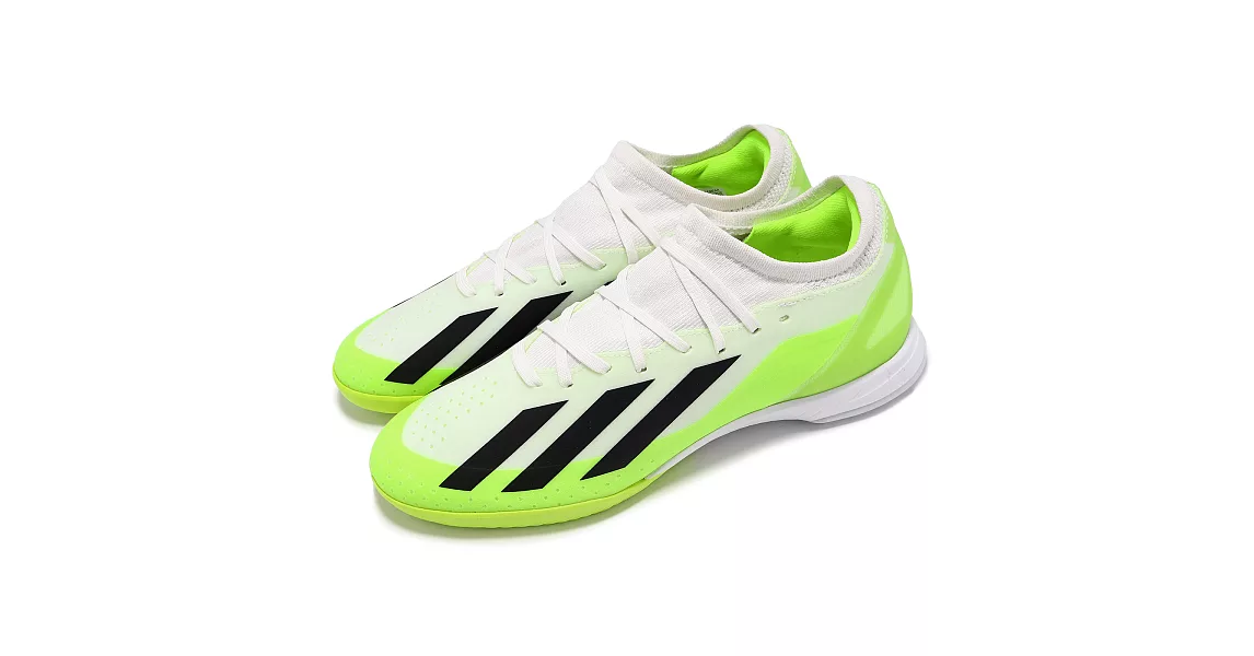 博客來-adidas 足球鞋 Z Crazyfast.3 In 男鞋 白 綠 針織 緩衝 室內足球 運動鞋 愛迪達 ID9340