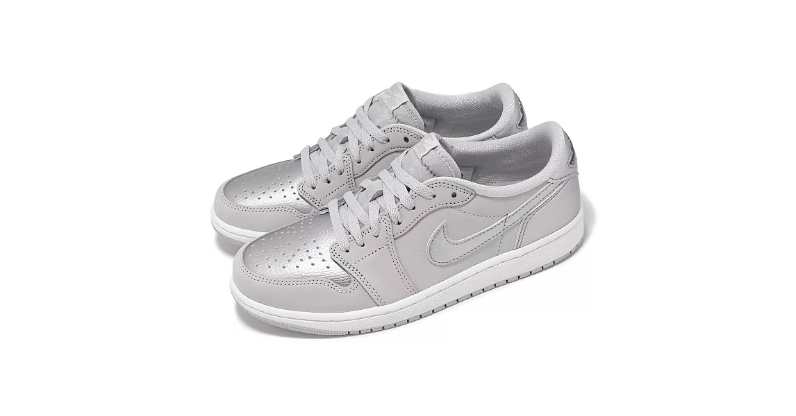 博客來-Nike 休閒鞋 Air Jordan 1 Retro Low OG 男鞋 白 銀 Silver AJ1 CZ0790-002