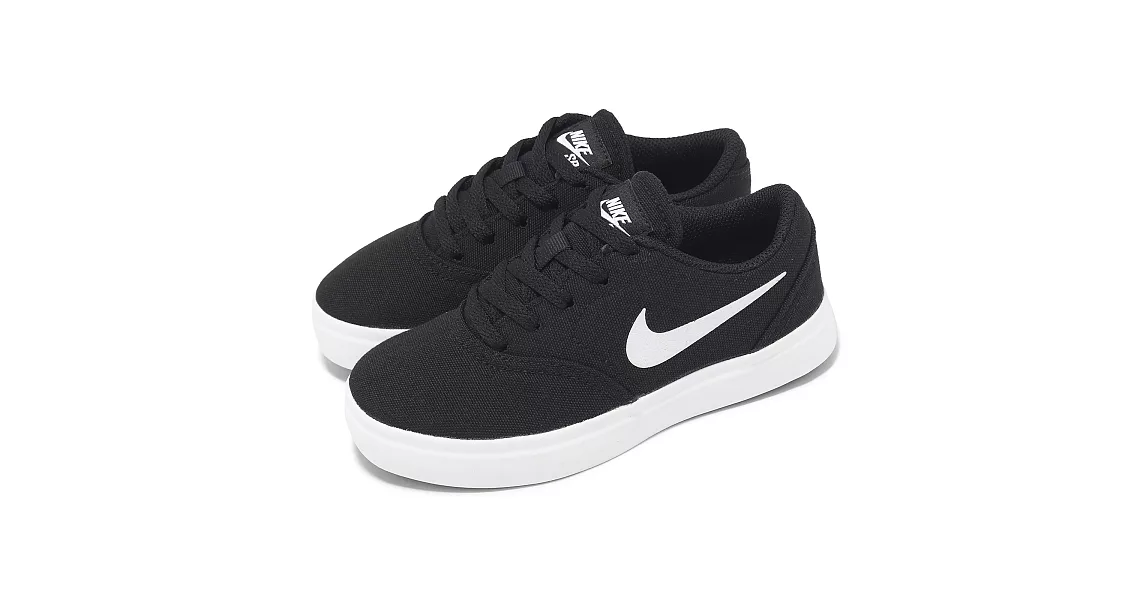 博客來-Nike 休閒鞋 SB CHECK CNVS PS 中童 黑白 小朋友 滑板鞋 905371-003