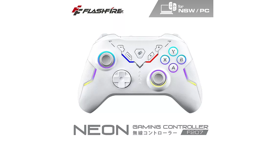 博客來-FlashFire NEON 遊隼無線高效能手把 PC Switch iOS Android 附2.4G無線接收器 白