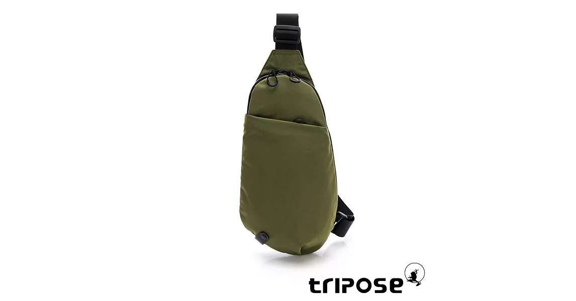 博客來-tripose REFLEC微皺尼龍輕量斜肩胸包 軍綠