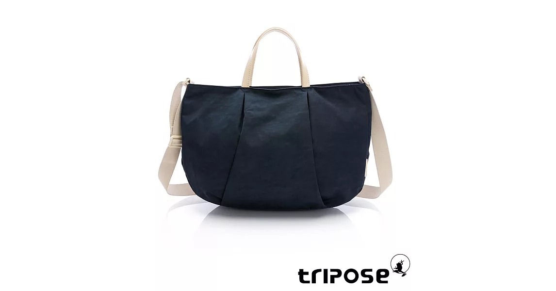 博客來-tripose TERNACITY微皺尼龍抓皺手提斜背包 沉靜藍