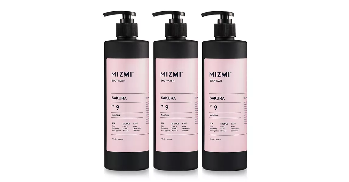 博客來-【MIZMI】白雪櫻沐浴精480ml*3入