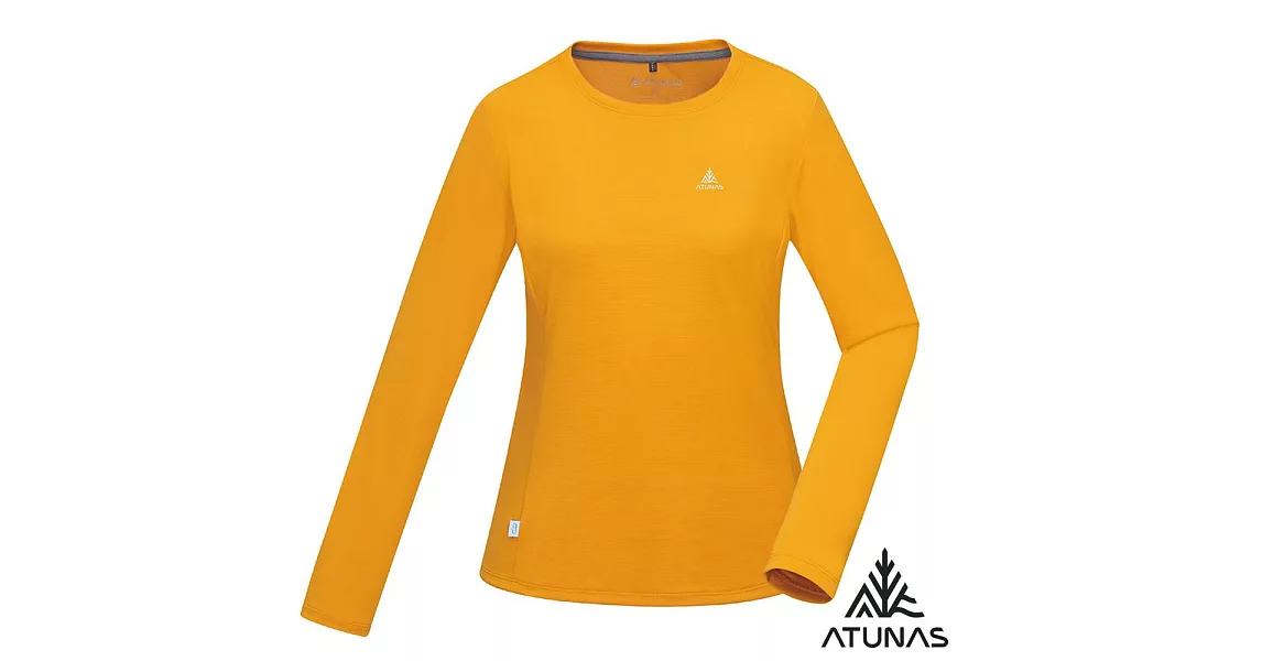 博客來-【ATUNAS 歐都納】50週年限定款 女款輕薄透氣抑菌抗臭長袖排汗T恤A6TS2522W*- M 陽光黃
