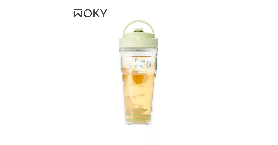 博客來-【WOKY X 三麗鷗】[ ]渾圓杯-ECOZEN® 880ml 帕恰狗-純粹冒險(初綠)